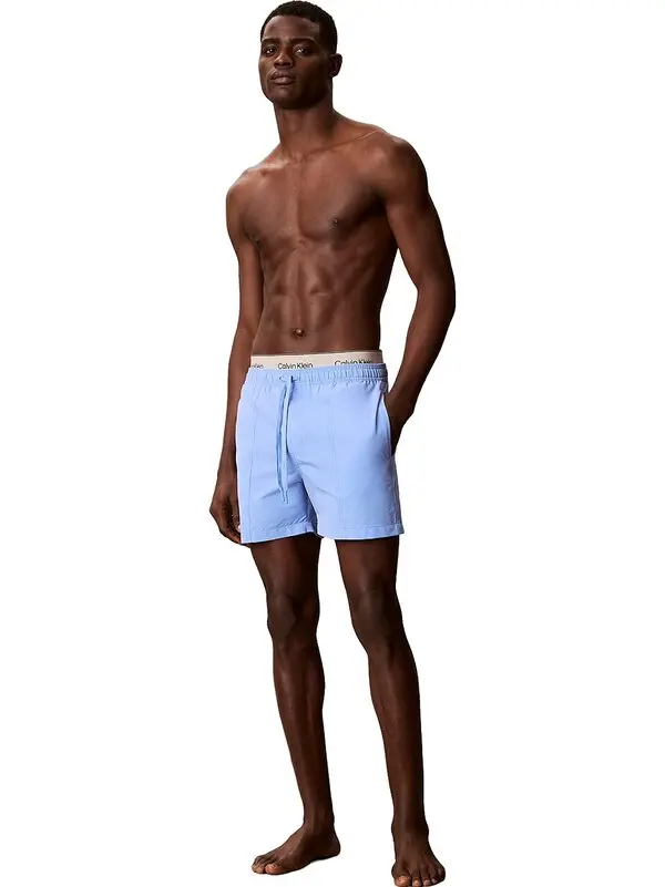 Calvin Klein Waistband Swim Shorts - Blue Descent