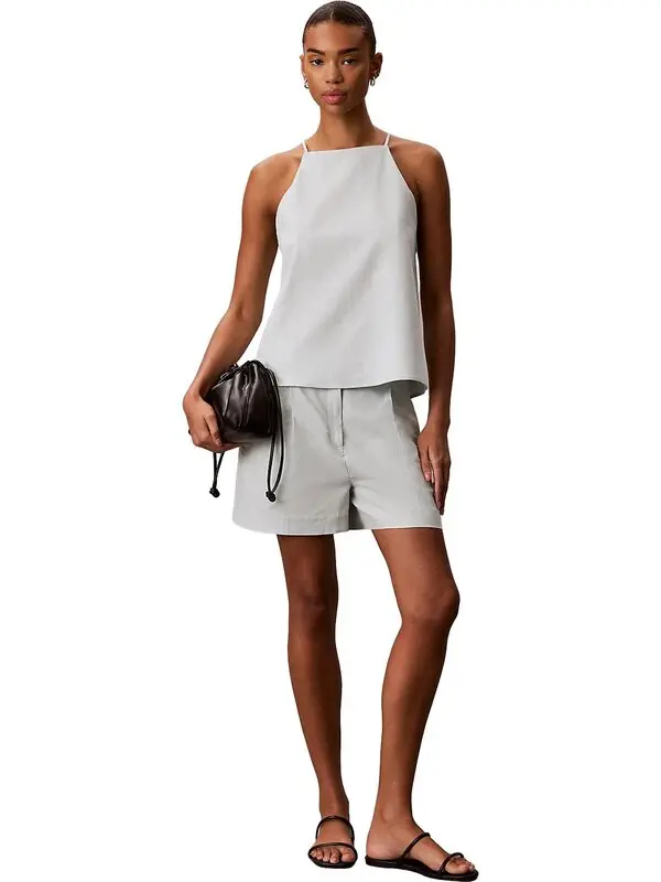 Calvin Klein Linen Blend Tailored Shorts - Pale Meadow