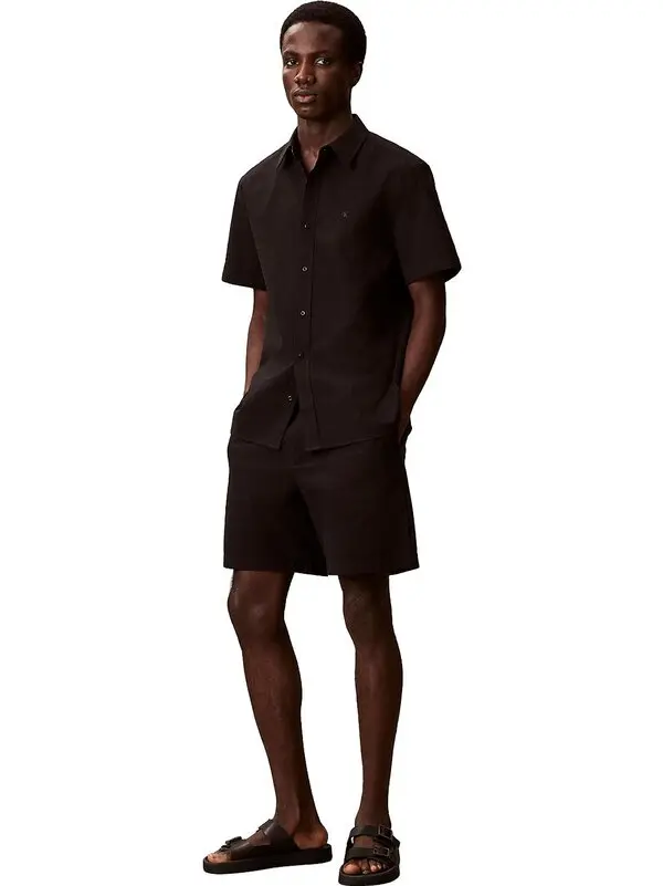Calvin Klein Seersucker Pull-on Shorts - Black