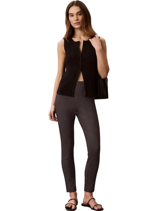 Calvin Klein Ponte Print Skinny Fit Pants - Pattern 5 Wavy Circles