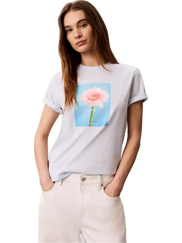 Calvin Klein Graphic Daisy T-shirt - Ancient Water