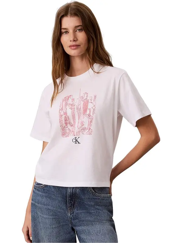 Calvin Klein Graphic Crewneck Tee - Bright White