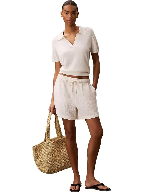 Calvin Klein Double Gauze Pull-on Shorts - Tofu