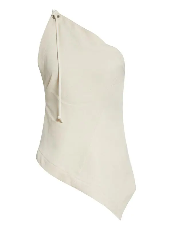 Helmut Lang One-shoulder Cotton Top - Muslin