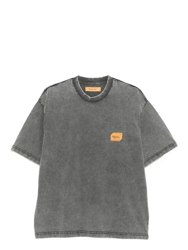 REPLAY Logo-patch Acid-wash T-shirt - Grey