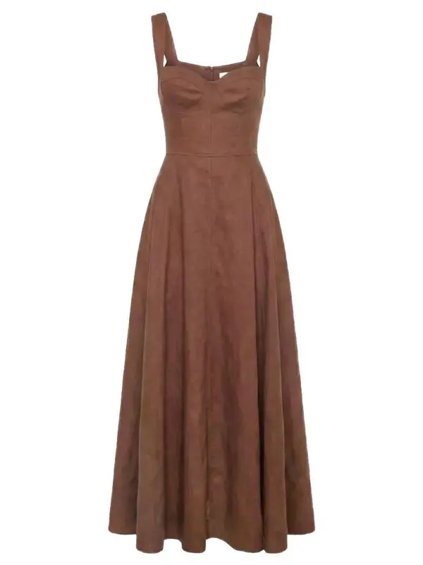 NICHOLAS Anya Maxi Dress In Mocha Linen - Brown