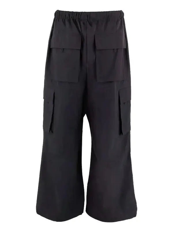 HOMME Wide-leg Cargo Pants - Black
