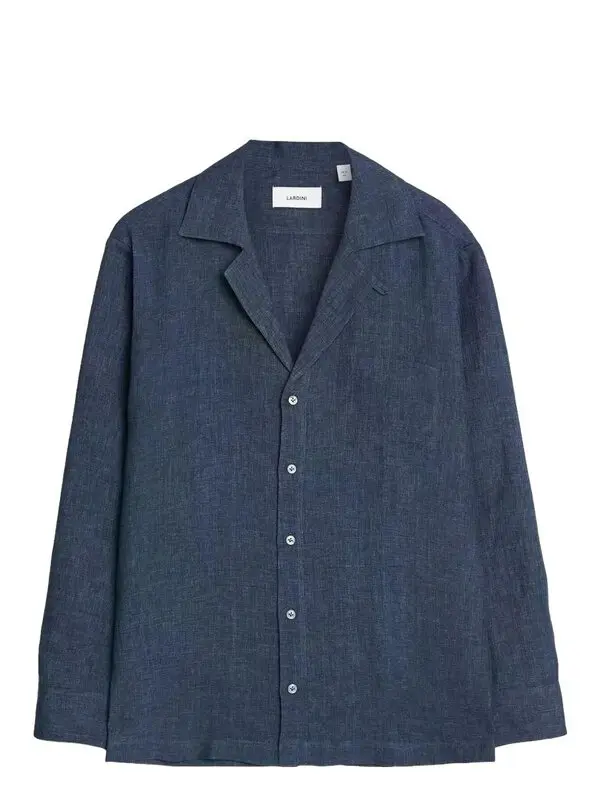 LARDINI Patch-pocket Button-up Jacket - Blue