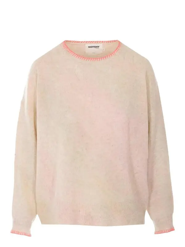 NOTSHY Embroidered Long-sleeve Sweater - Neutrals