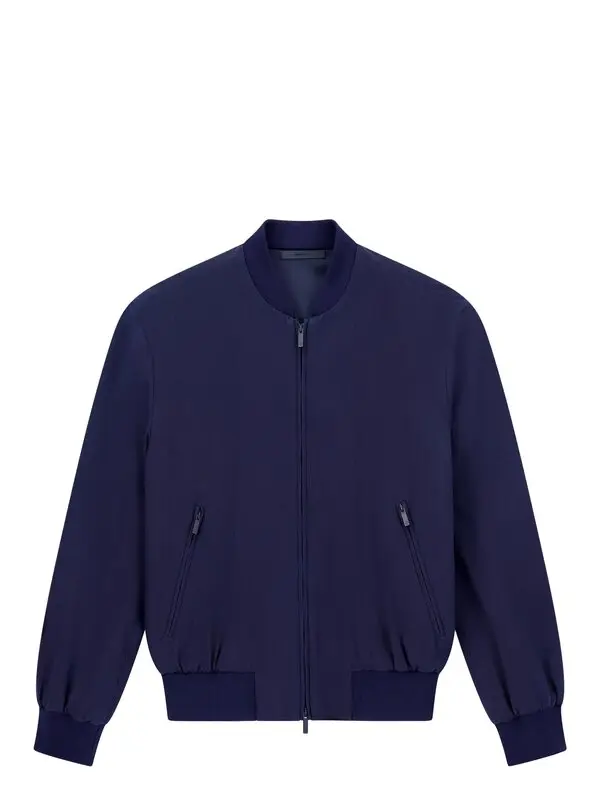 Giorgio Armani Cotton And Cupro Blouson Jacket - Navy Blue