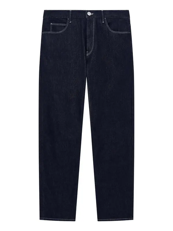 Giorgio Armani Regular-fit Five-pocket Trousers In Cotton And Modal - Black