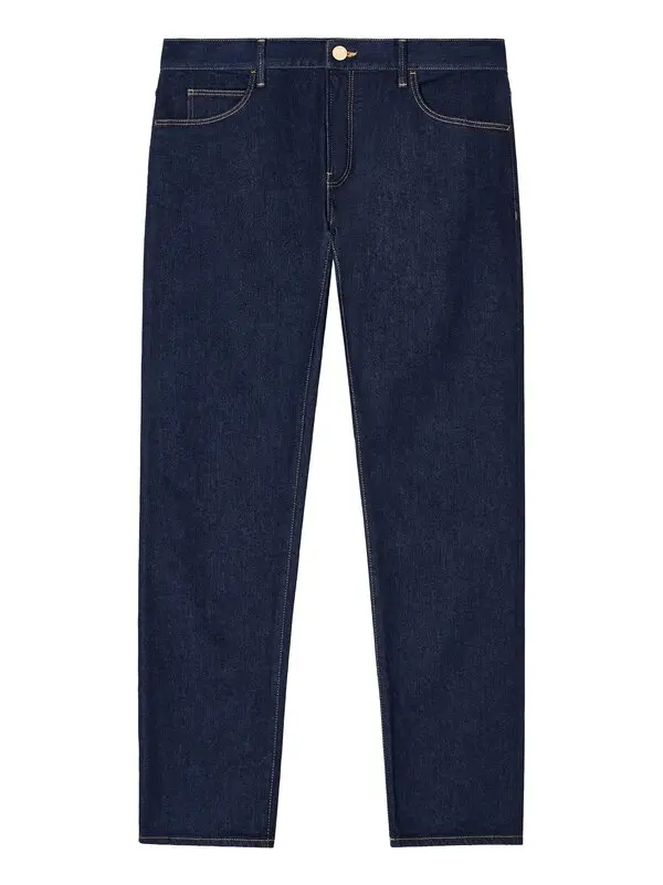 Giorgio Armani Five-pocket Regular Fit Trousers In Cotton And Modal - Blue