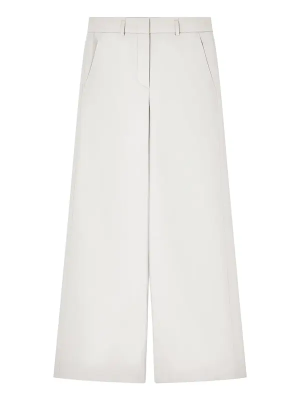 Giorgio Armani Pure Wool Wide-leg Trousers - Grey