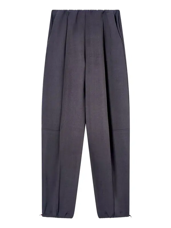 Giorgio Armani Two-tone Viscose Jersey Pleated Trousers - Grey