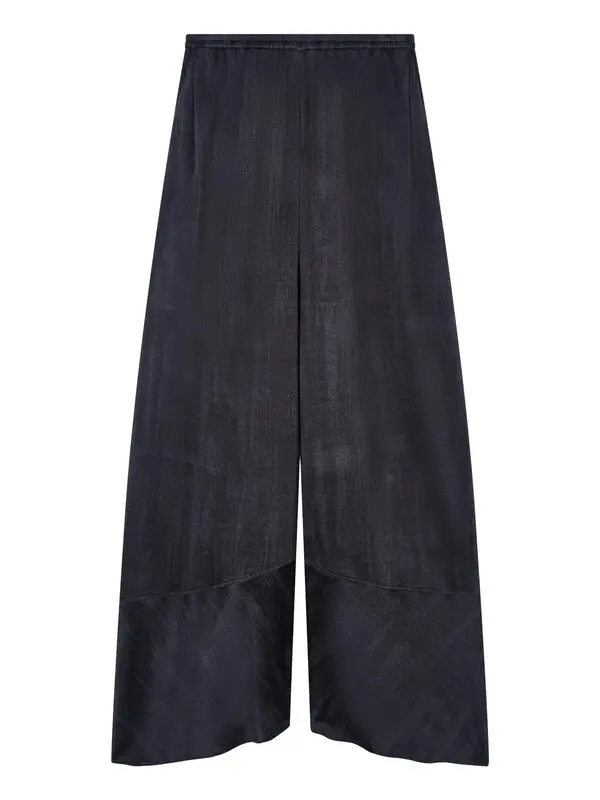 Giorgio Armani Viscose Jacquard Jersey Wide-leg Trousers - Grey