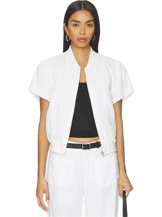 Sanctuary Everly Linen Bomber Top - White