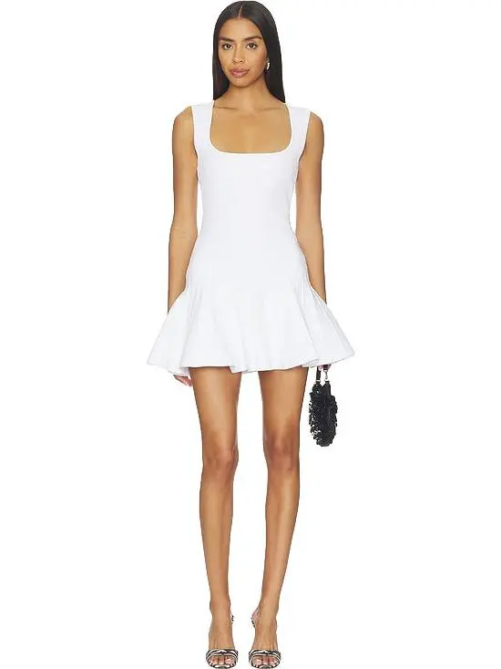 Retrofete Caterina Knit Mini Dress - Metallic White