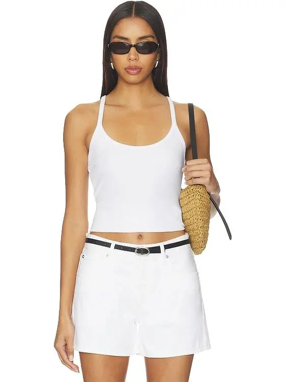 Enza Costa Cotton Rib Cami Tank - White