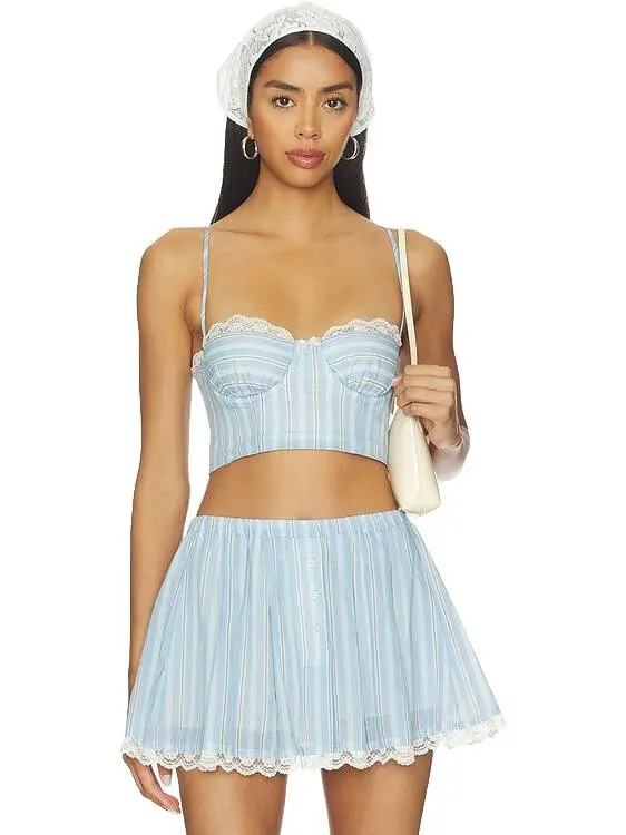 Majorelle Pietra Bra Top - Blue Multi Stripe