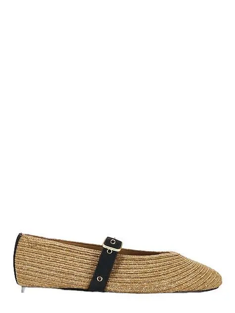 Madewell Raffia Mary Jane Flat - Natural Multi