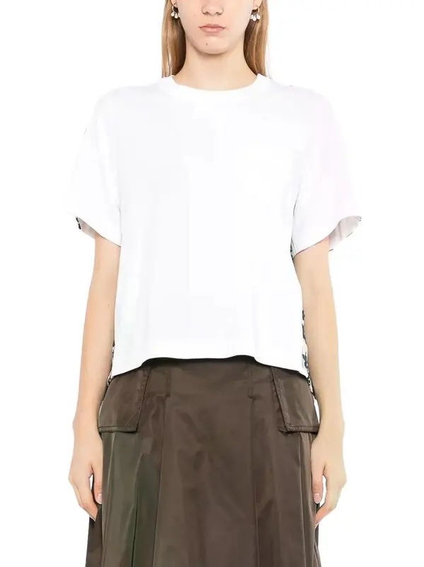 Sacai Crew Neck T-shirt With Pocket Detail - White