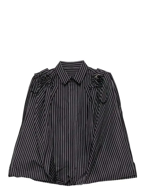 Sacai Pinstripe Ruffled Blouse - Blue