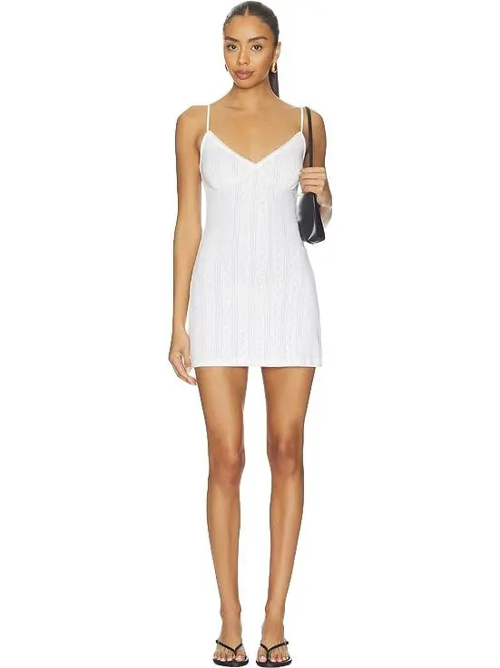 Good American The Pointelle Mini Dress - White