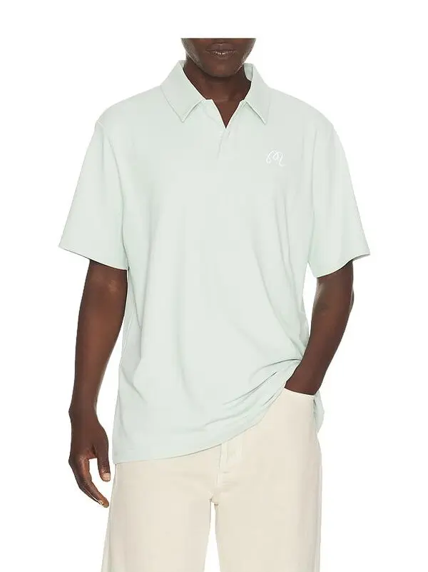 MALBON Fairway Polo In Mint - Surf Spray