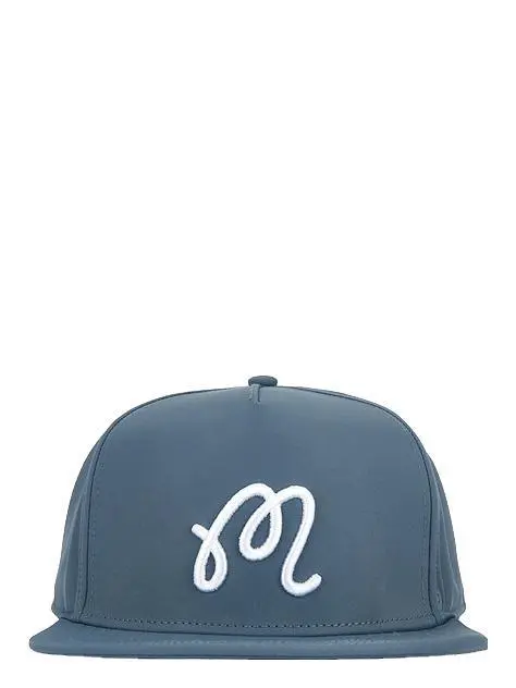 MALBON M Snapback In Slate - Aegean Blue
