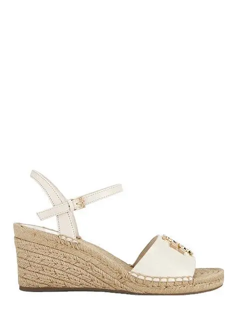 Tory Burch Eleanor Wedge Espadrille - Light Cream & Gold