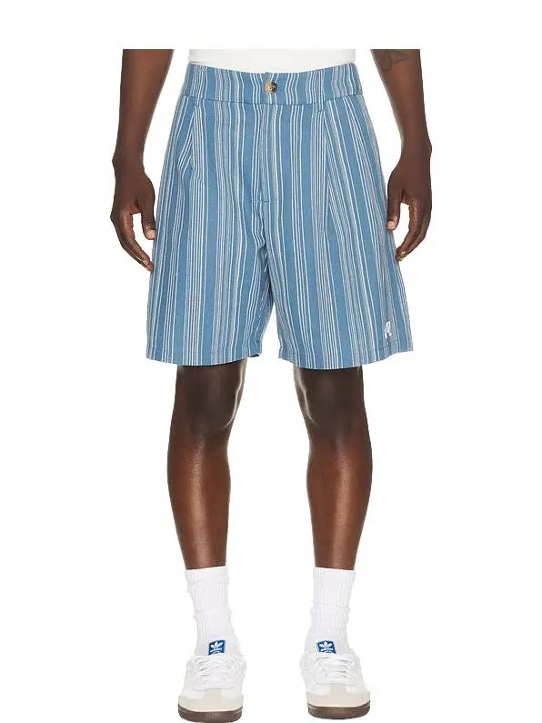 MALBON Arena Short - Aegean Blue Stripe