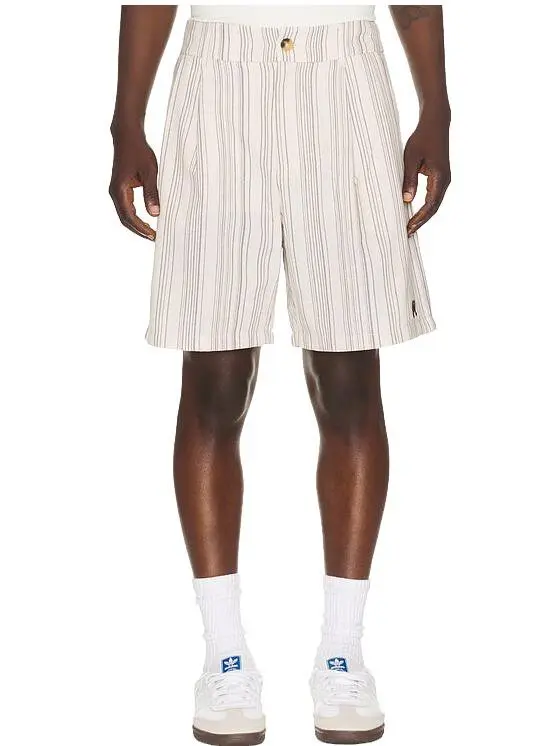 MALBON Arena Short - Cream Stripe