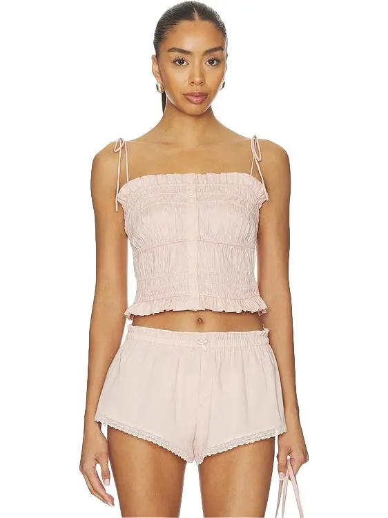 SKIMS Garment Washed Ruffle Cami - Dusty Pink