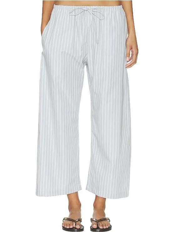 LESET Yoshi Stripe Crop Drawstring Pant - Sterling Stripe