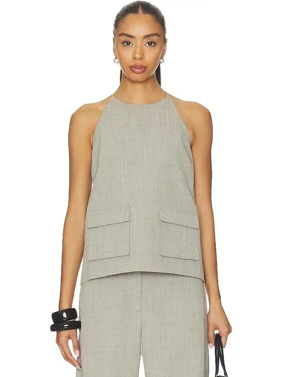 ST. AGNI Utility Backless Top - Pebble Melange