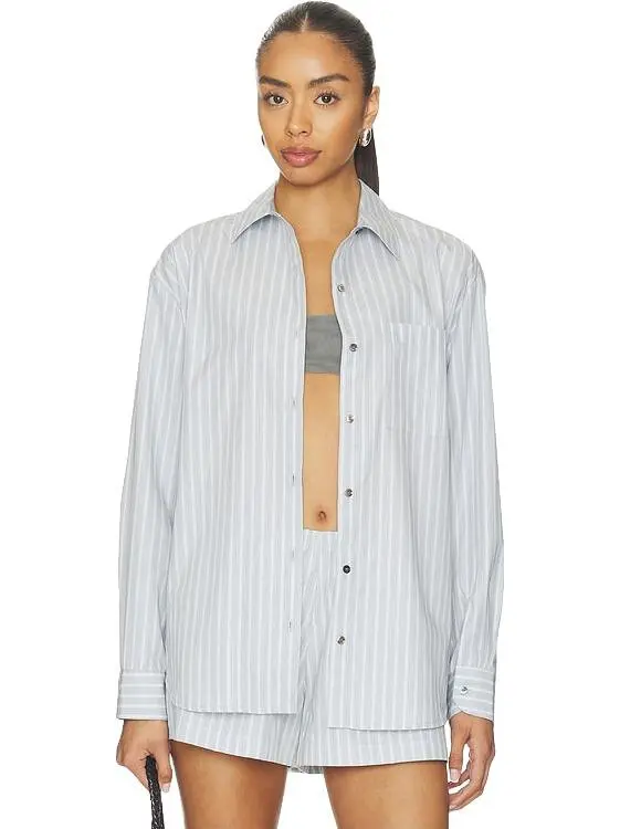 LESET Yoshi Stripe Classic Button Down Shirt - Sterling Stripe