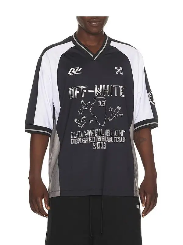 Off-White Eagle Team Soccer Jersey In ,white - Black