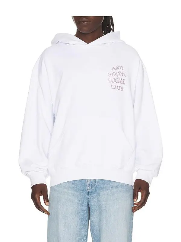 ANTI SOCIAL SOCIAL CLUB Rhinestone Hoodie - White & Pink