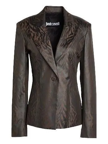 Just Cavalli Single-breasted Jacquard Blazer - Brown