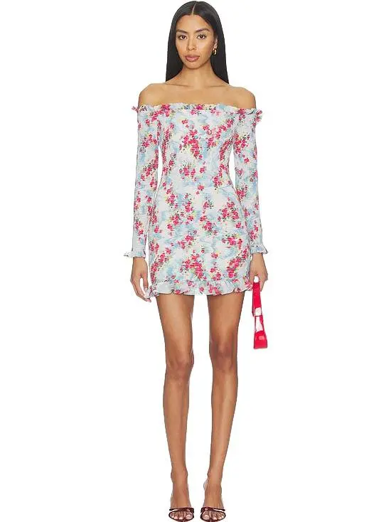 AFRM Peck Off-the-shoulder Floral Mesh Dress - Digital Floral