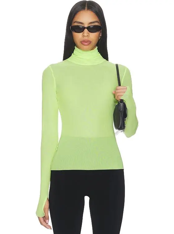 AFRM Zadie Mesh Turtleneck - Sharp Green