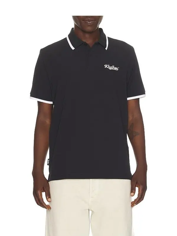 KHALHON Short Sleeve Performance Polo - Black