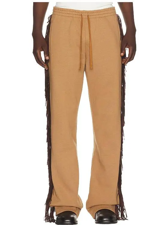 AUSTIN POST Fringed Straight Cut Pant - Coyote