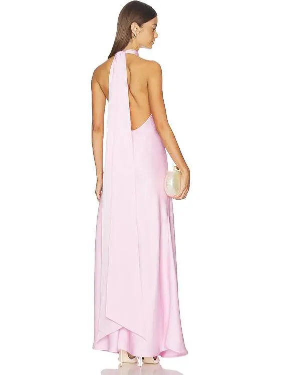 RUNAWAY THE LABEL Arabelle High Neck Maxi Dress - Petal