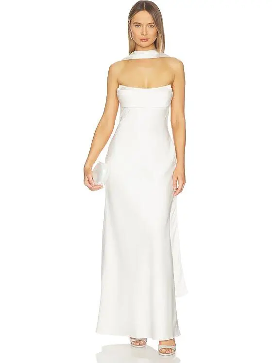 RUNAWAY THE LABEL Madeleine Strapless Maxi Dress - Pearl
