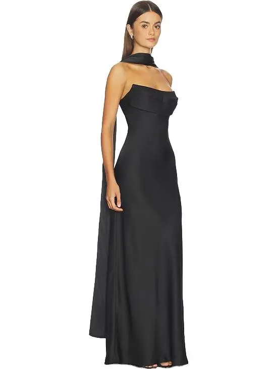 RUNAWAY THE LABEL Madeleine Strapless Maxi Dress - Noir
