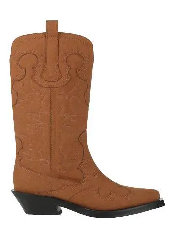 GANNI Cowboy Boots In Synthetic Material - Beige