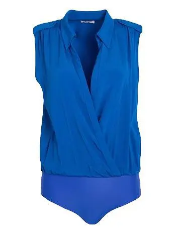 Liu Jo Bodysuit In Acetate And Silk Blend - Blue