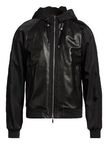 MOORER Sheepskin, Polyamide, And Elastane Hooded Jacket - Black