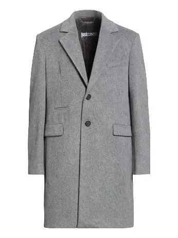 Just Cavalli Single-breasted Felt Coat - Grey